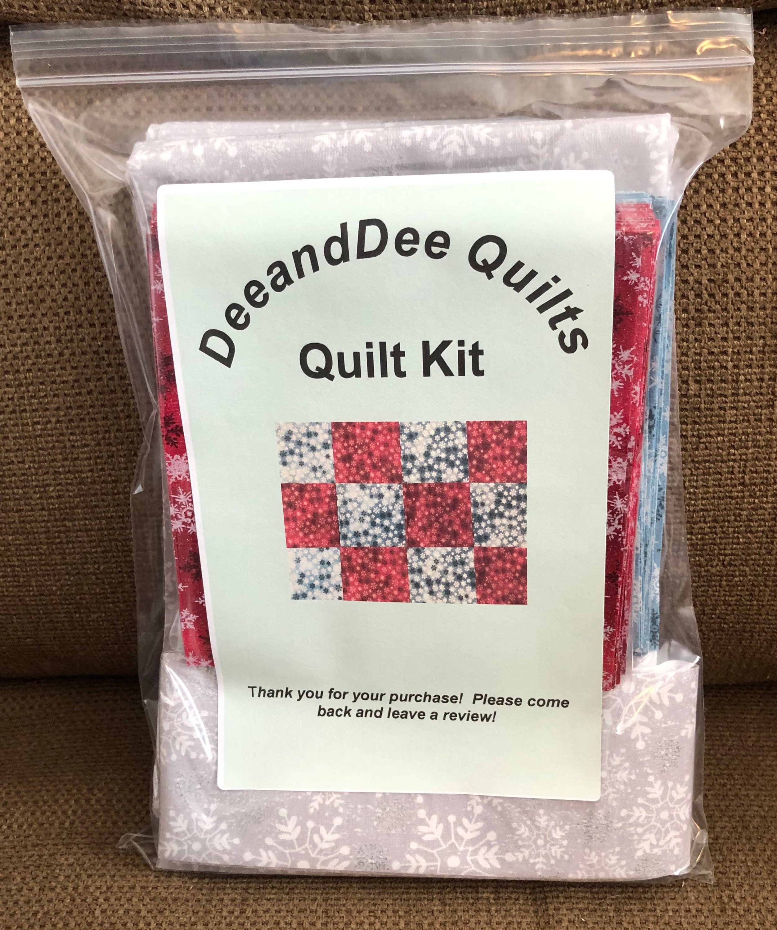 Holiday Pre Cut Quilt Kit for Beginners, Snowflake Patchwork With ...