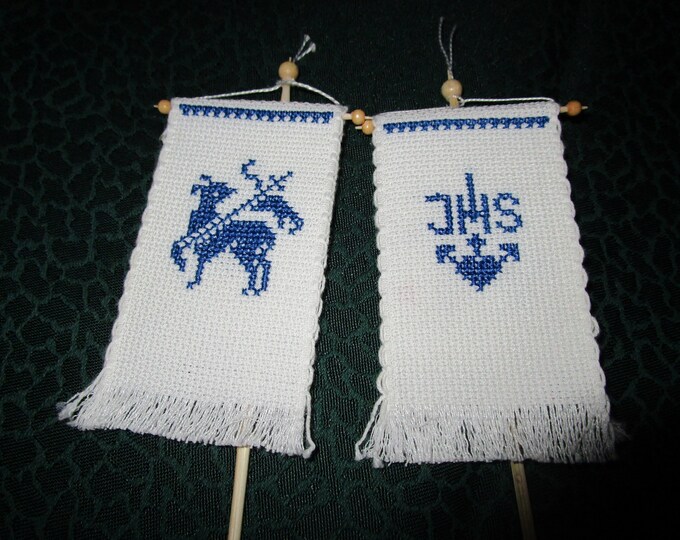 Traditional Double-sided Hand-embroidered Flag for Easter Lamb and ...