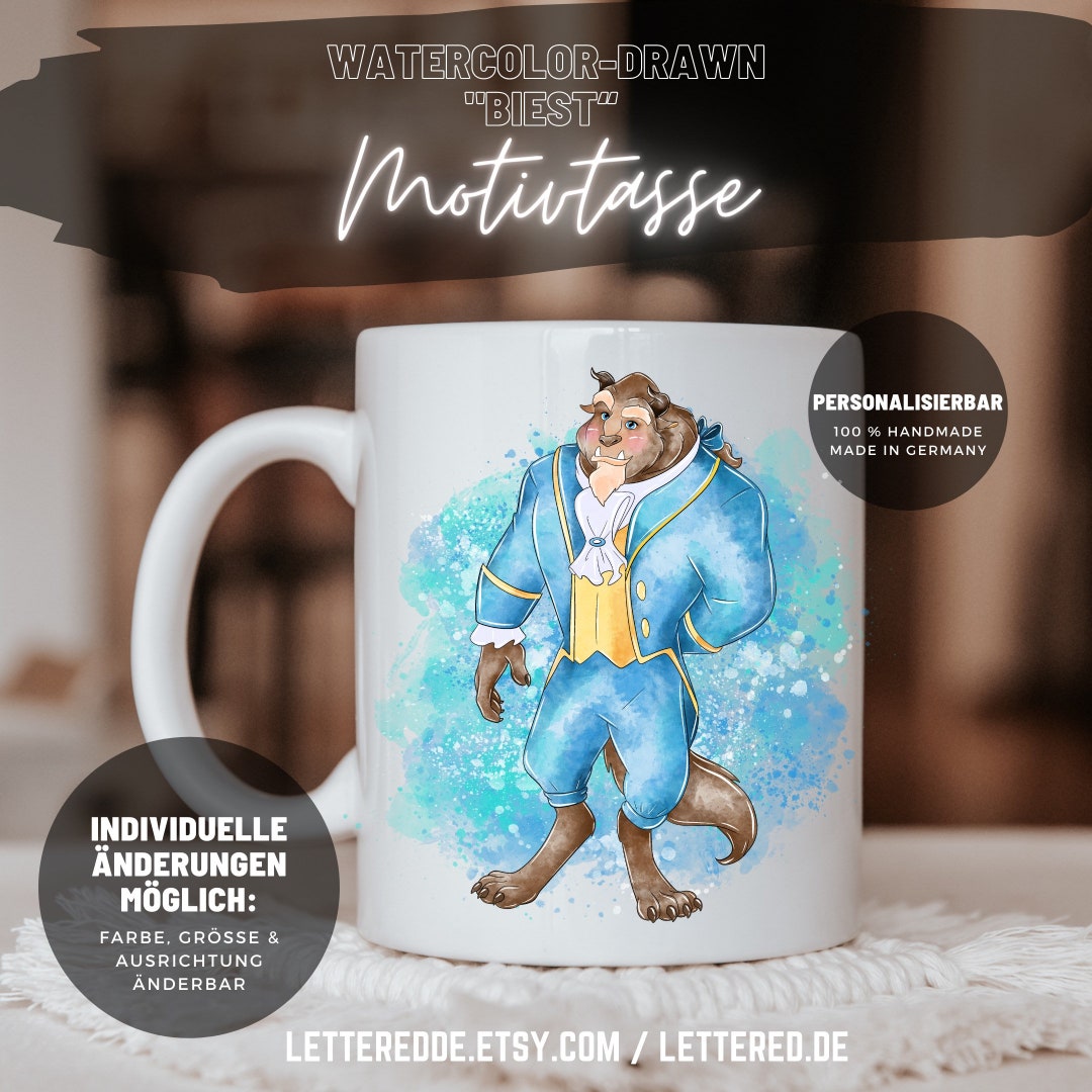Motif Mug beast Mug With Print Watercolor Gift - Etsy