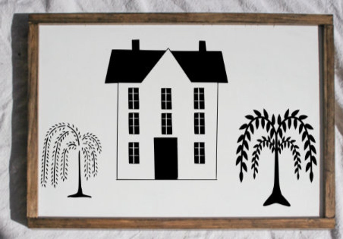 Primitive Saltbox House Bundle 1 - SVG File Bundle - Etsy