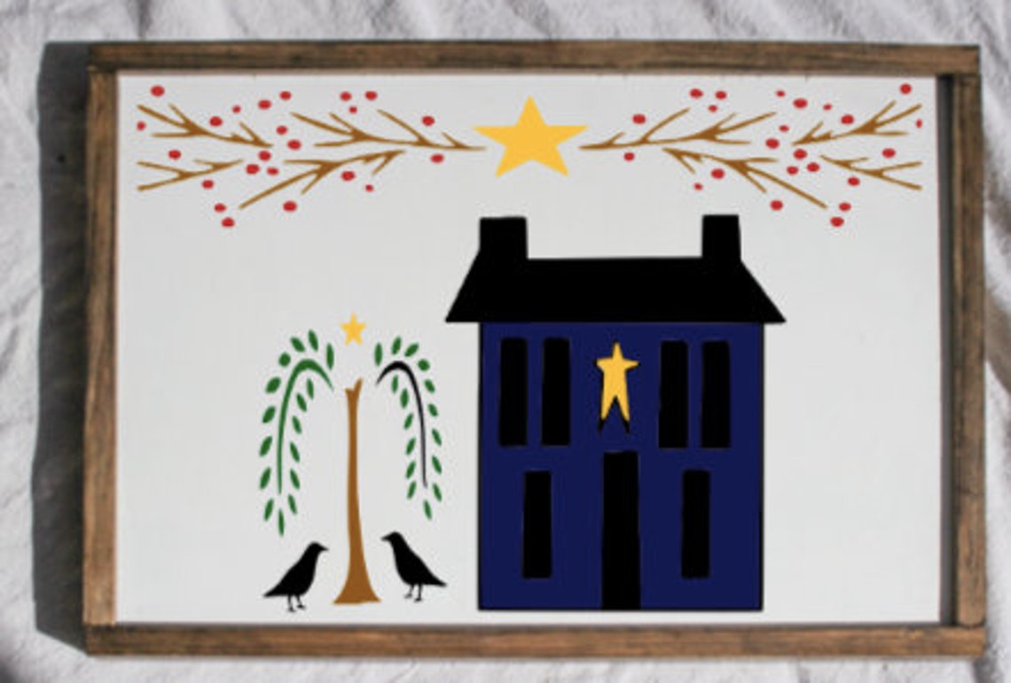 Primitive Saltbox House Bundle 1 - SVG File Bundle - Etsy