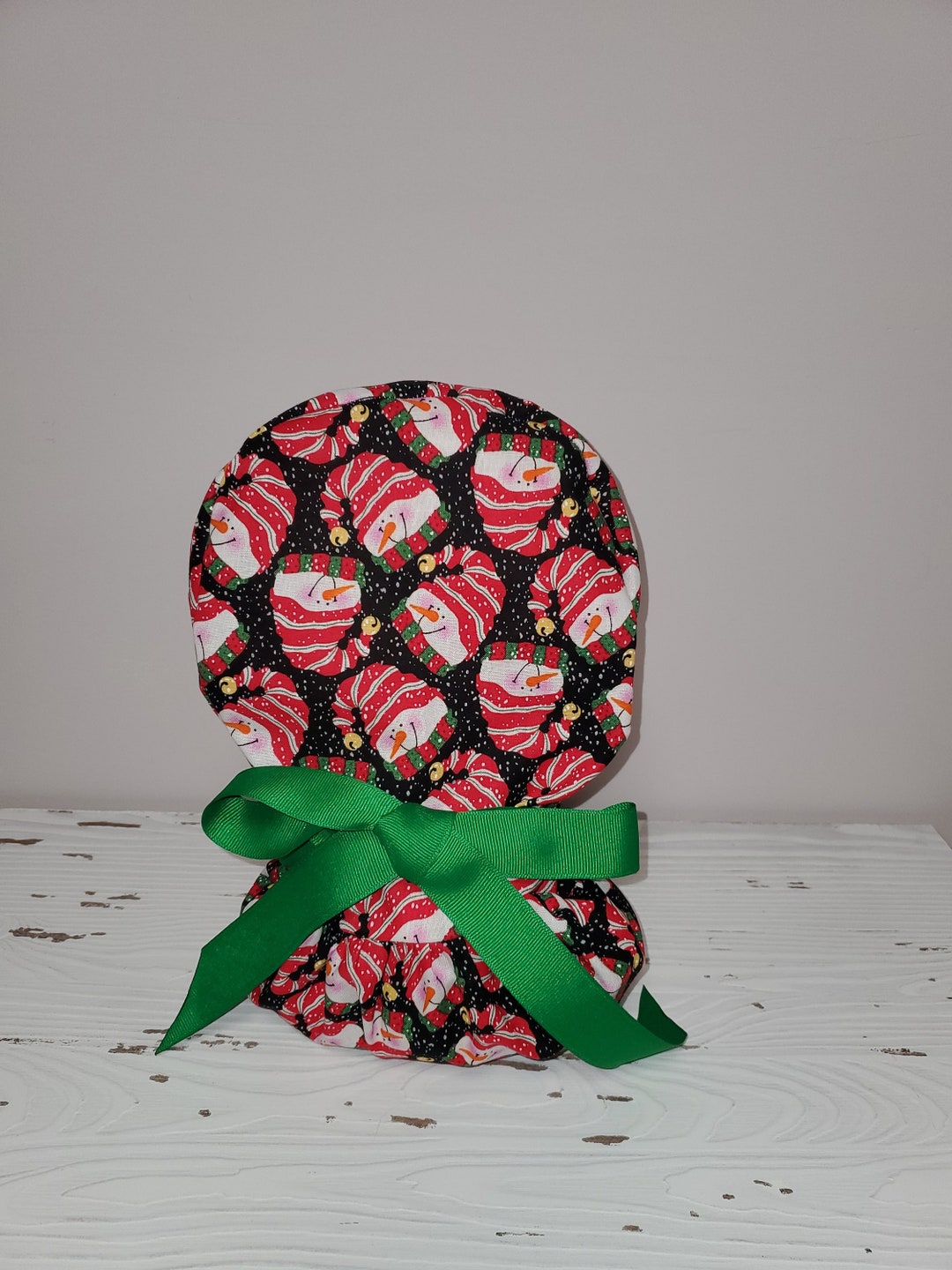 Snowman Ponytail Surgical Scrub Cap Hat - Etsy