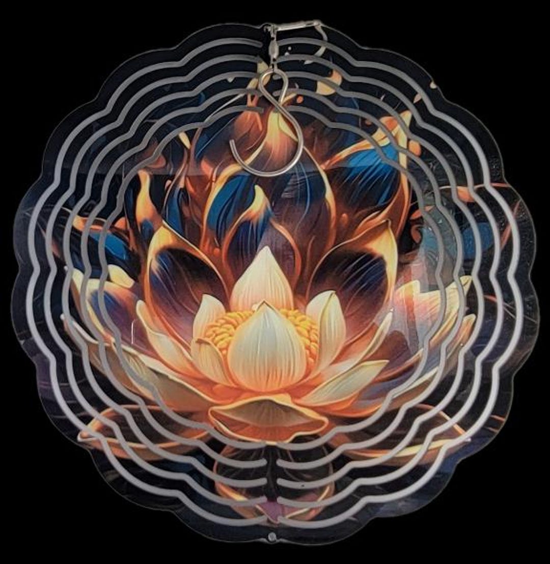 Lotus Flame Wind Spinner - Etsy