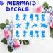 Mermaid and Sea Life Decals- Set of 15 Vinyl Decals- Super Cute!! - Etsy