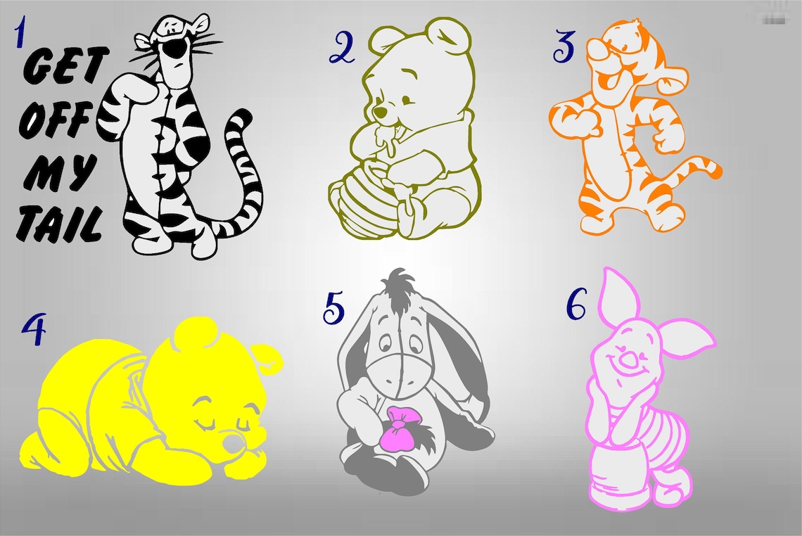 Winnie the Pooh Disney Decals/vinyl Decal/kids Room - Etsy