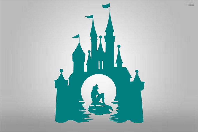Ariel Castle -vinyl Decal/kids Room/ Yeti Decal/ Glass Block Decal/ Car ...