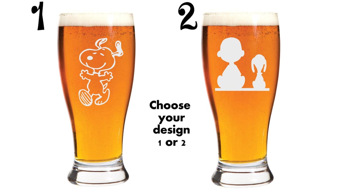 Snoopy Glass! Choose Your Glass Style- Sandblasted Glass Gift- Perfect ...