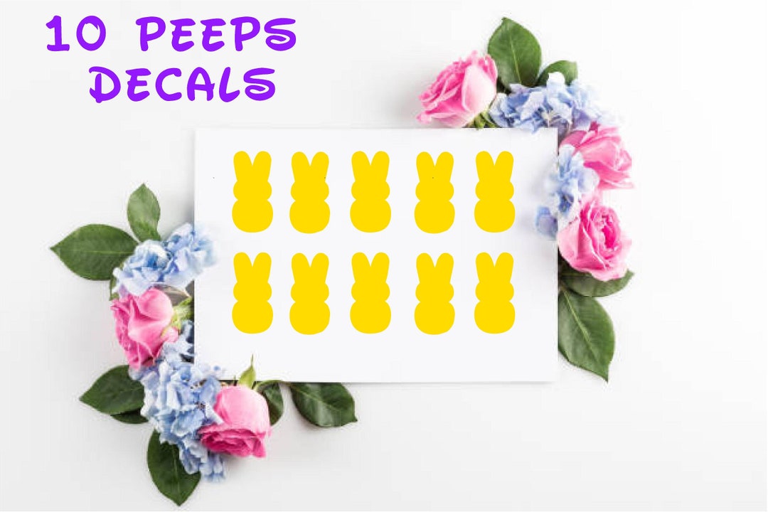 Easter Peeps Decals- Set of 10 Vinyl Decals- Super Cute!! - Etsy