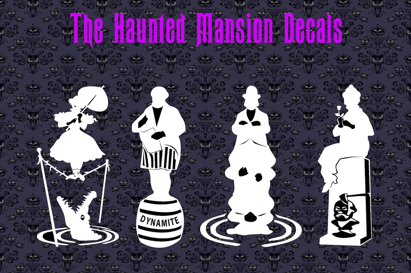 The Haunted Mansion-set of 4 Decals/vinyl Decal/kids Room - Etsy