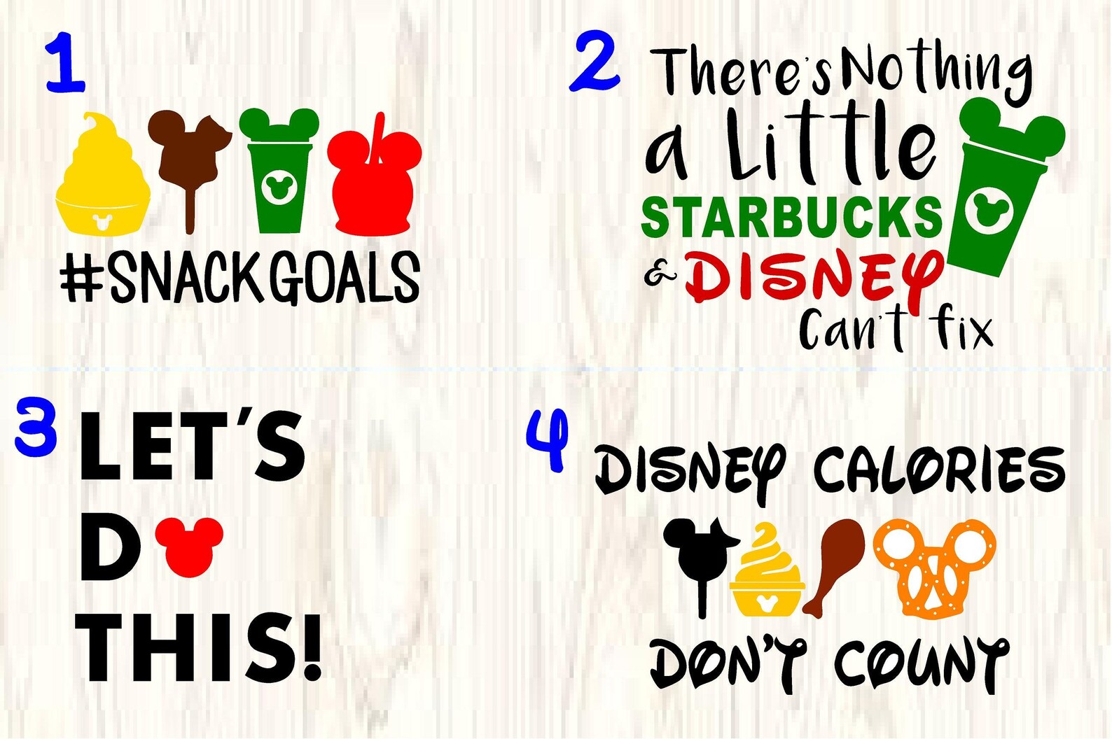 Disney Snack Decals- Decals/vinyl Decal/kids Room/ Yeti Decal/ Glass ...