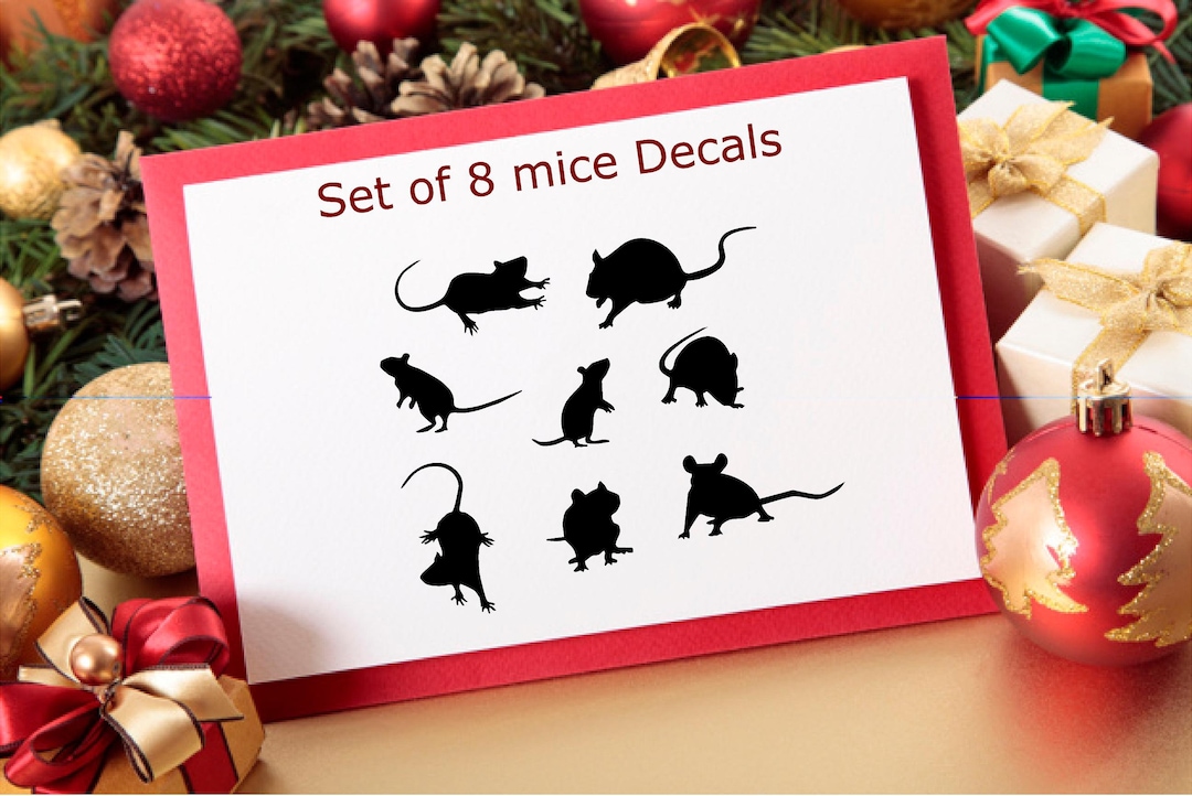 Mice Decals- Set of 8 Vinyl Decals- Super Cute!! - Etsy