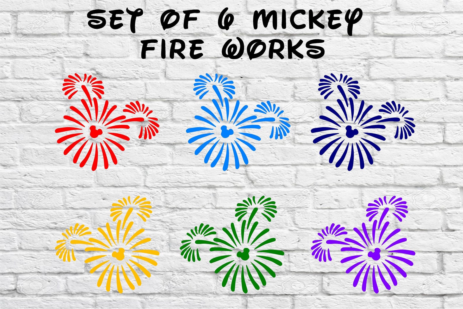 Disney Fireworks Set of 6 Vinyl Decals Super Cute - Etsy