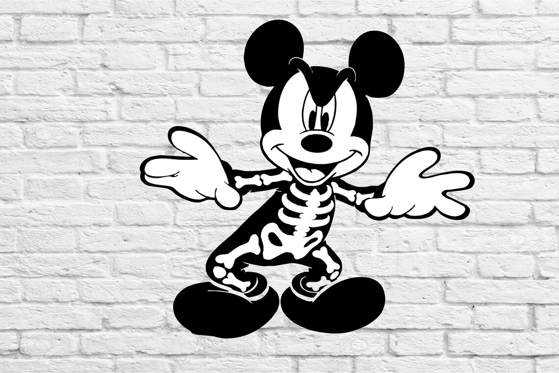 Skeleton Mickey Decal /vinyl Decal/kids Room/ Yeti Decal/ - Etsy