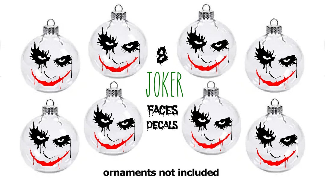 Joker Face Decals- Set of 8 FACE Vinyl Decals- Ornament Decals!! DIY - Etsy