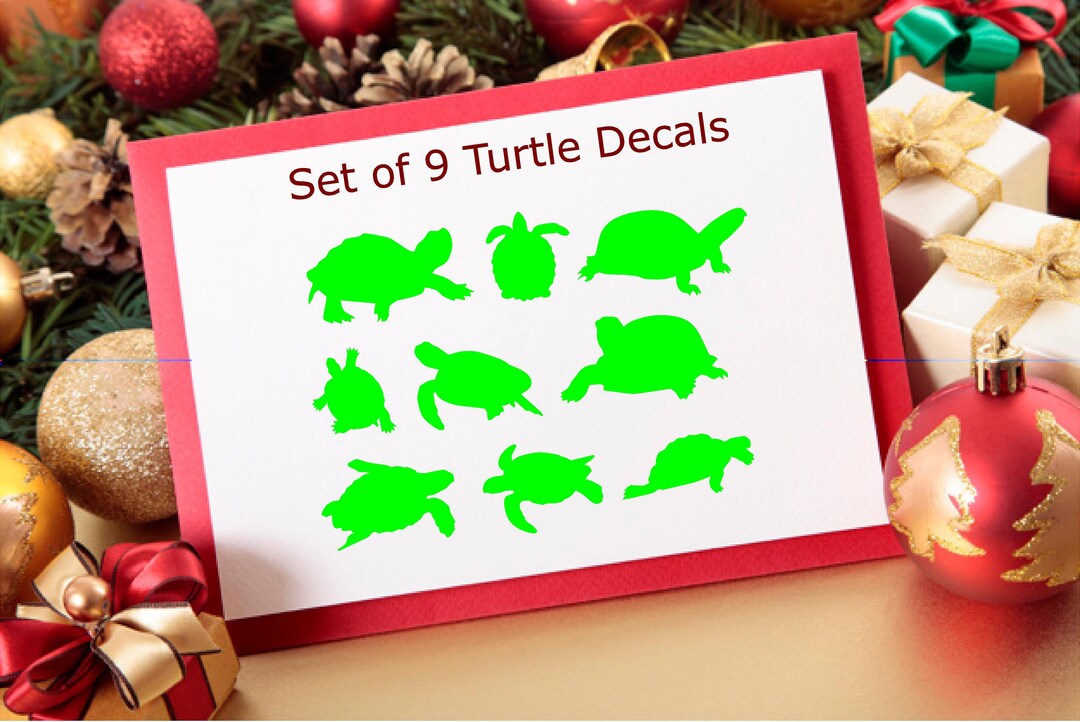 Turtle Decals- Set of 8 Vinyl Decals- Super Cute!! - Etsy