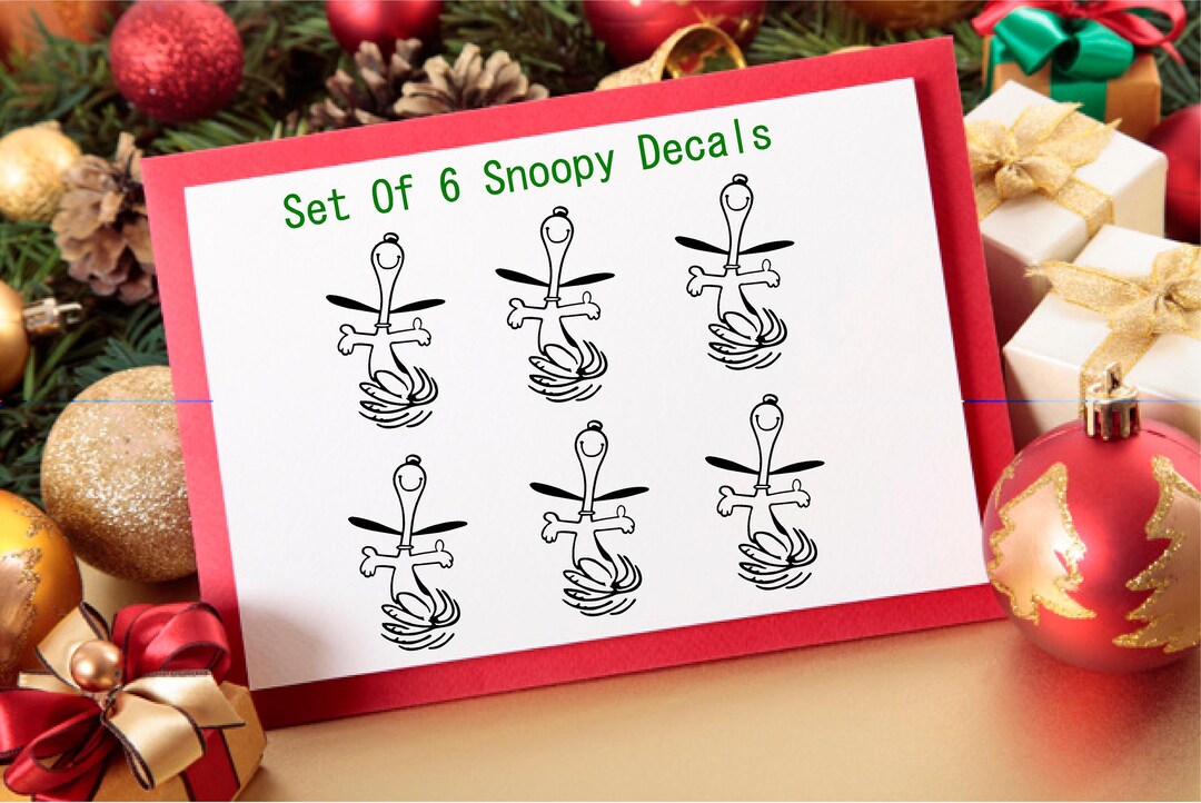 Snoopy Dancing- Set of 6 Vinyl Decals- Ornament Decals!! DIY - Etsy