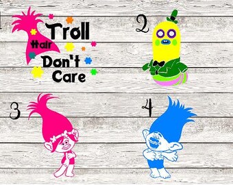Troll Decals/vinyl Decal/kids Room/ Yeti Decal/ Glass Block | Etsy