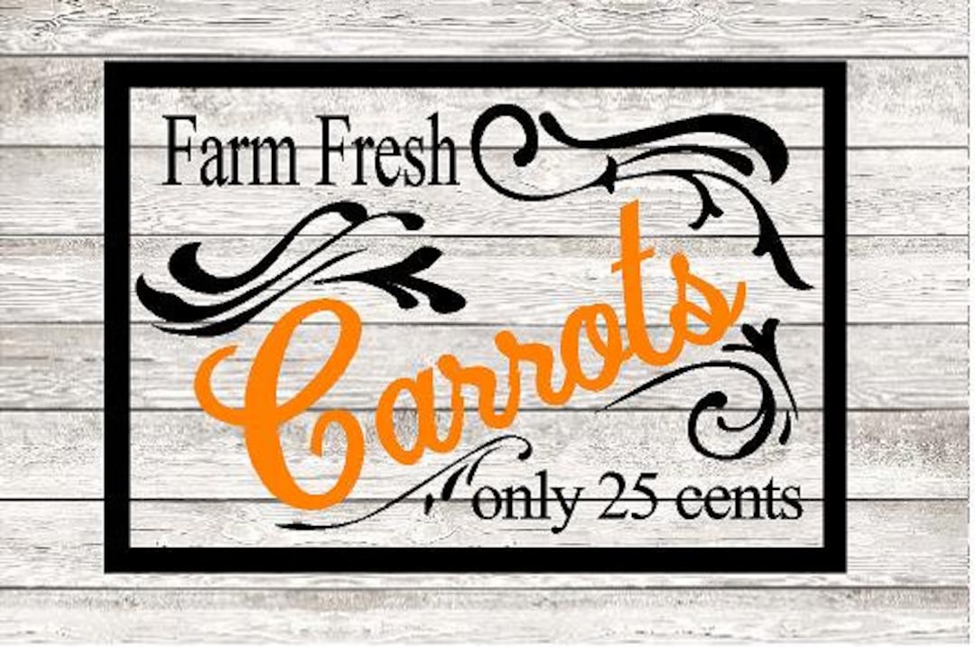 Farm Fresh Carrots Decal, Fall Decal, Farm Decal, Farm Fresh Decal ...