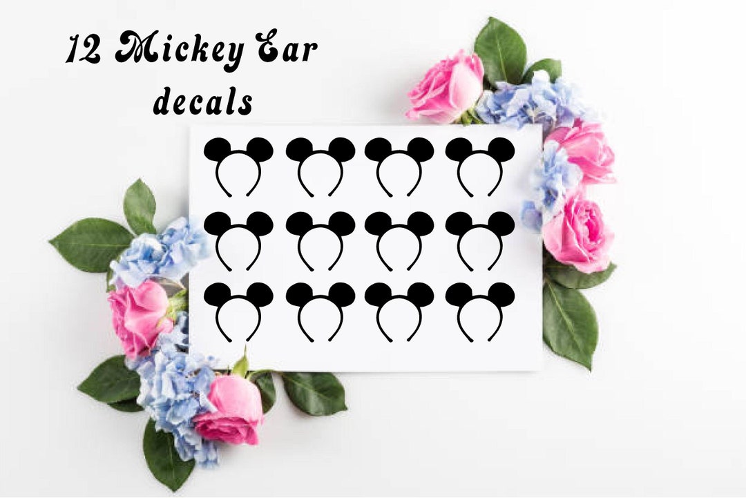Disney Mickey Mouse Ears Decals- Set of 12 Vinyl Decals- Super Cute ...