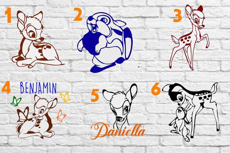 Thumper and Bambi Decals/vinyl Decal/kids Room - Etsy