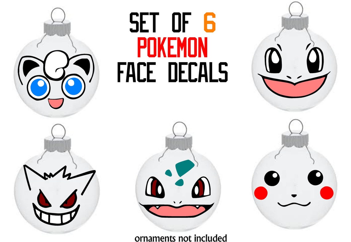CARTOON- Set of 5 FACE Vinyl Decals- Ornament Decals!! DIY - Etsy
