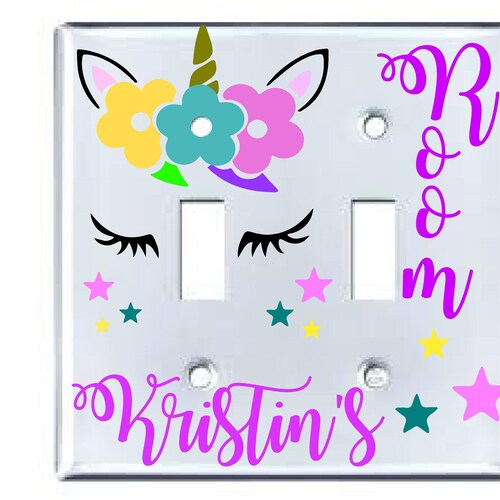 Unicorn Light Switch Double Plate Choose Your Style Done - Etsy