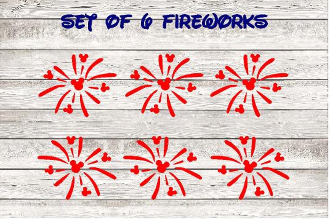 Disney Fireworks New- Set of 6 Vinyl Decals- Super Cute!! - Etsy