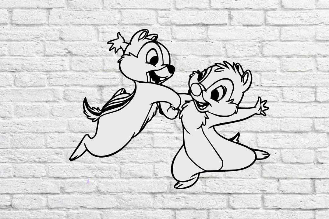 CHIP AND DALE Decal /vinyl Decal/kids Room/ Yeti Decal/ Glass Block ...