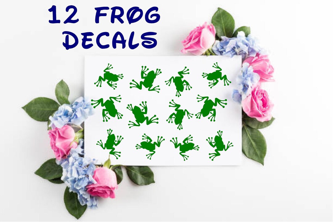 Frog Decals- Set of 12 Vinyl Decals- Super Cute!! - Etsy