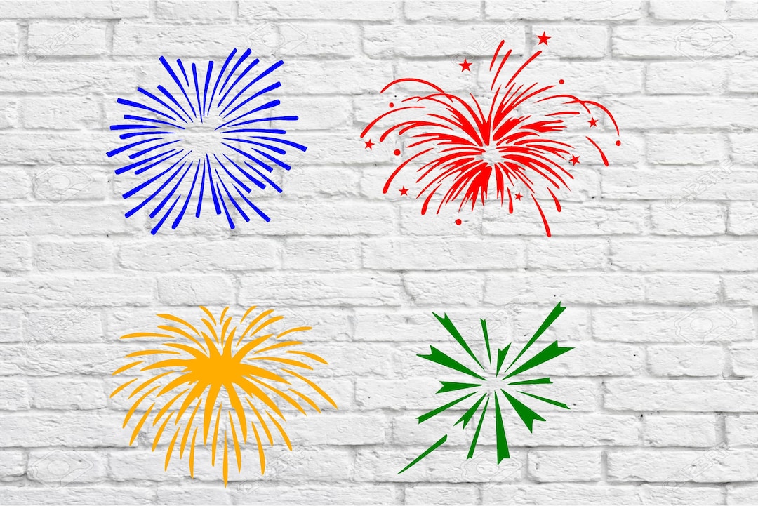 Fireworks- Set of 4 Vinyl Decals- Super Cute!! - Etsy