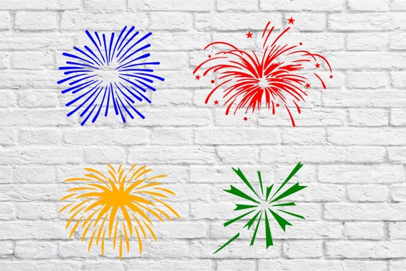 Fireworks set of 4 vinyl decals Super cute | Etsy