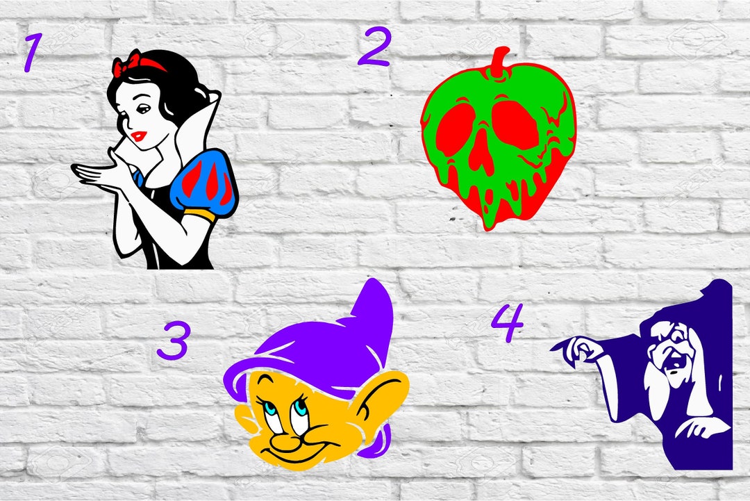 Snow White Decals -vinyl Decal/kids Room/ Yeti Decal/ Glass Block Decal ...