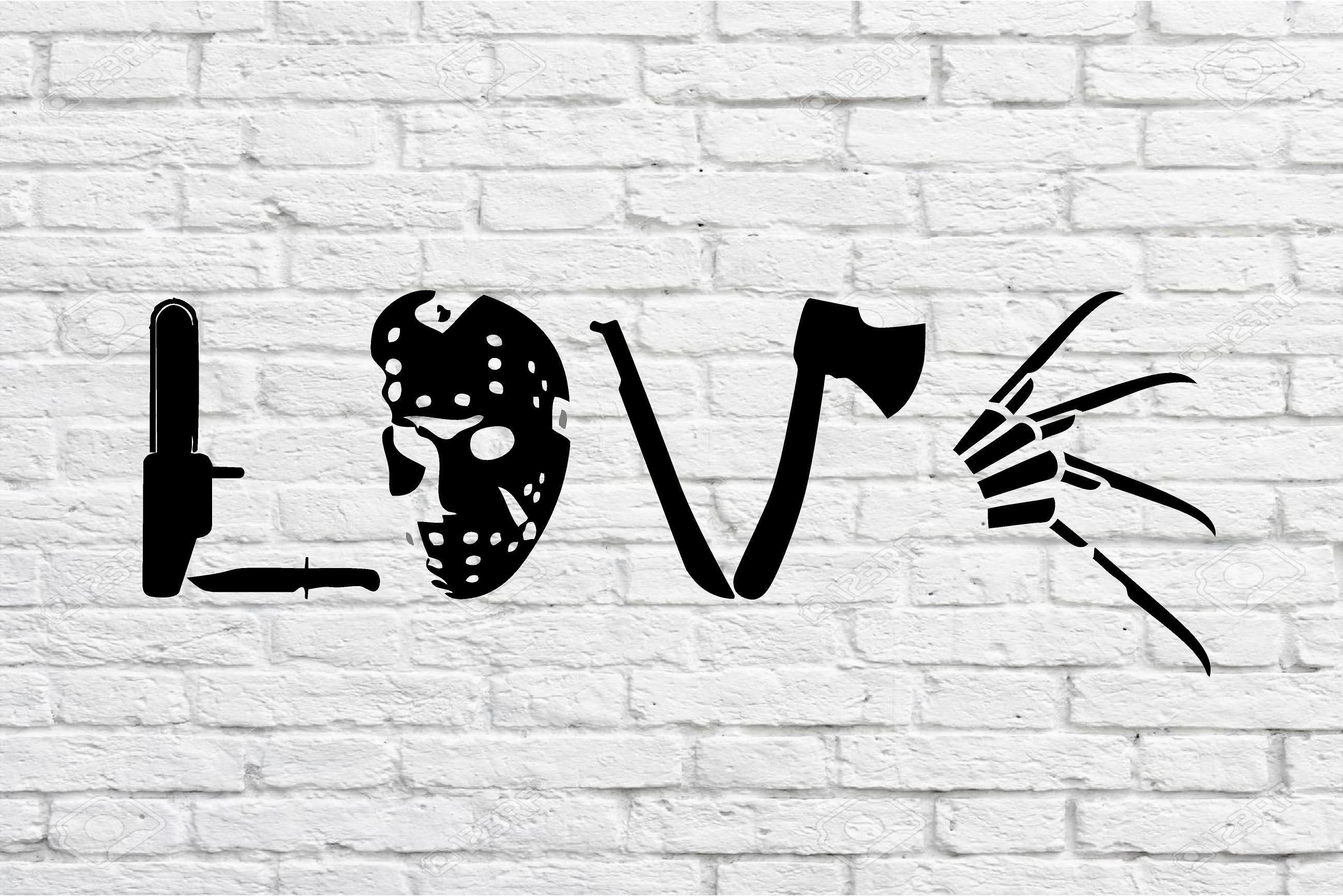 Horror love Decal /Vinyl Decal/Kids room/ Yeti Decal/ glass | Etsy