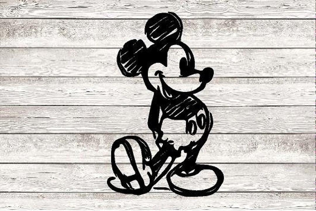 Cute Drawn Mickey Decal /vinyl Decal/kids Room/ Yeti Decal/ Glass Block ...