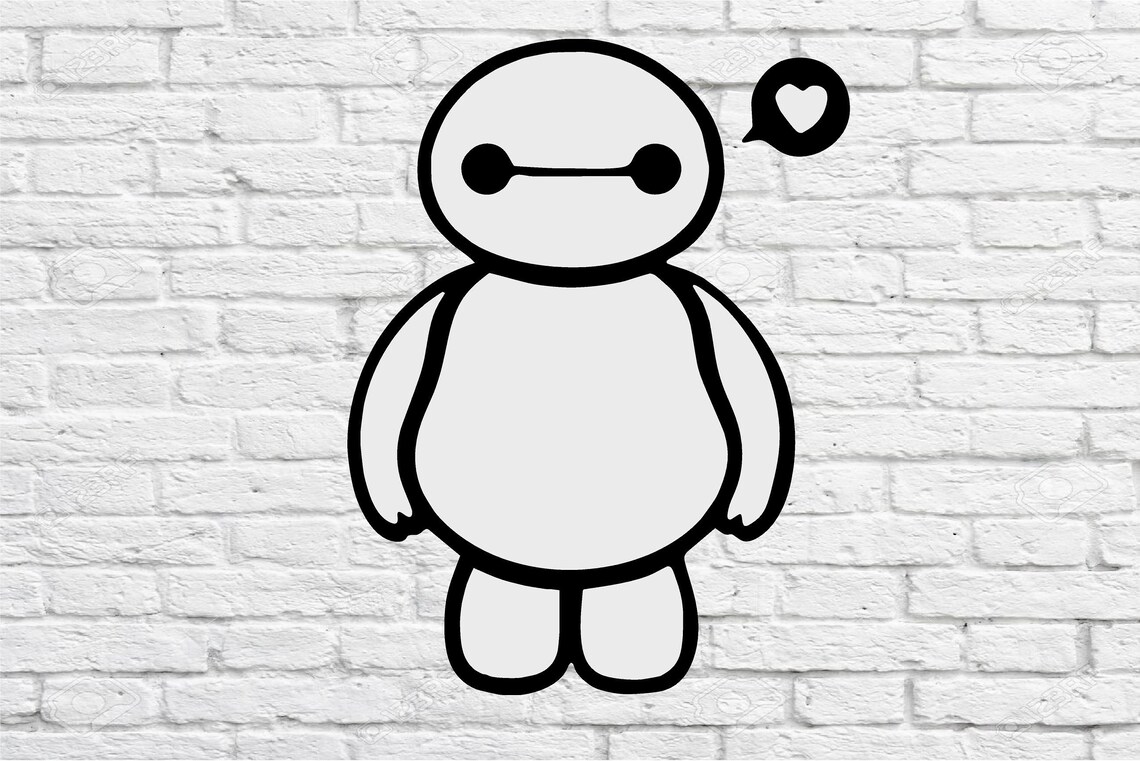 Baymax Decal /vinyl Decal/kids Room/ Yeti Decal/ Glass Block - Etsy