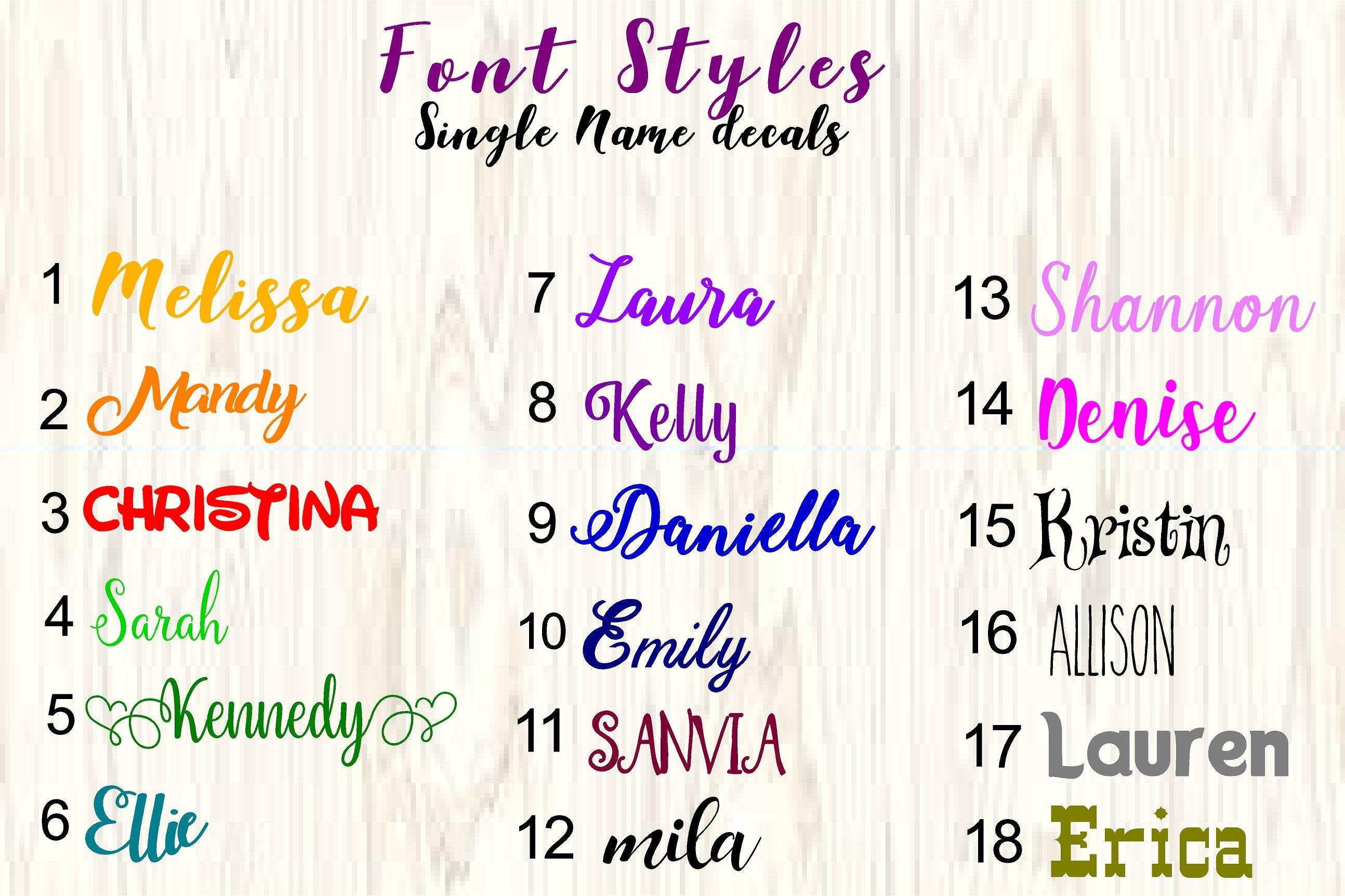 Custom Name lettering decals yeti decals/ wedding decals/ | Etsy