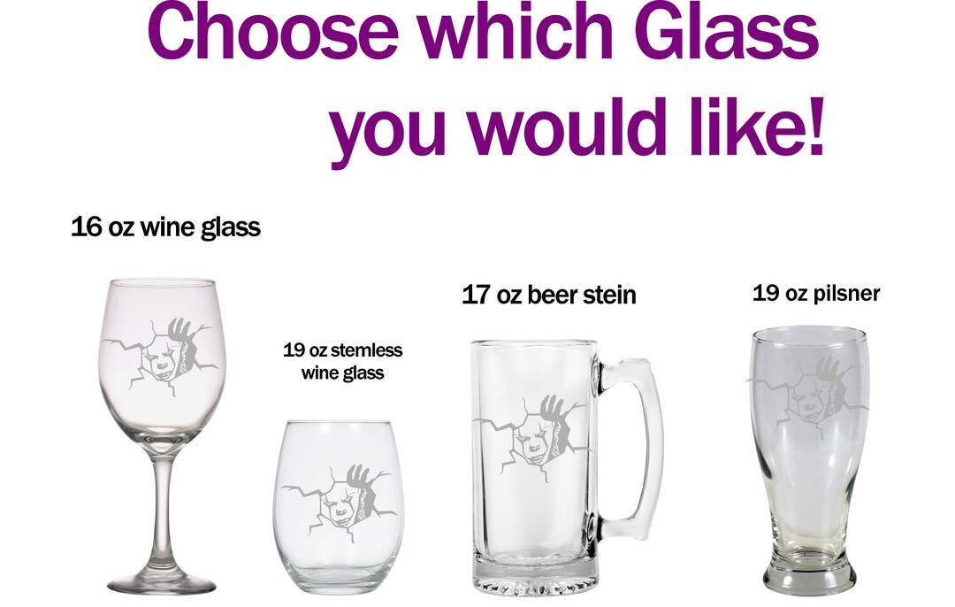 Creepy Clown Breaking Drinking Glasses - Choose Your Glass Style ...