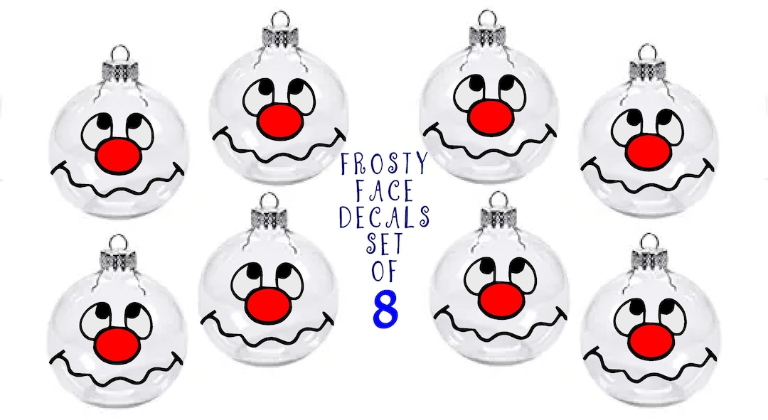 Frosty Snowman - Set of 8 FACE Vinyl Decals- Ornament Decals!! DIY - Etsy