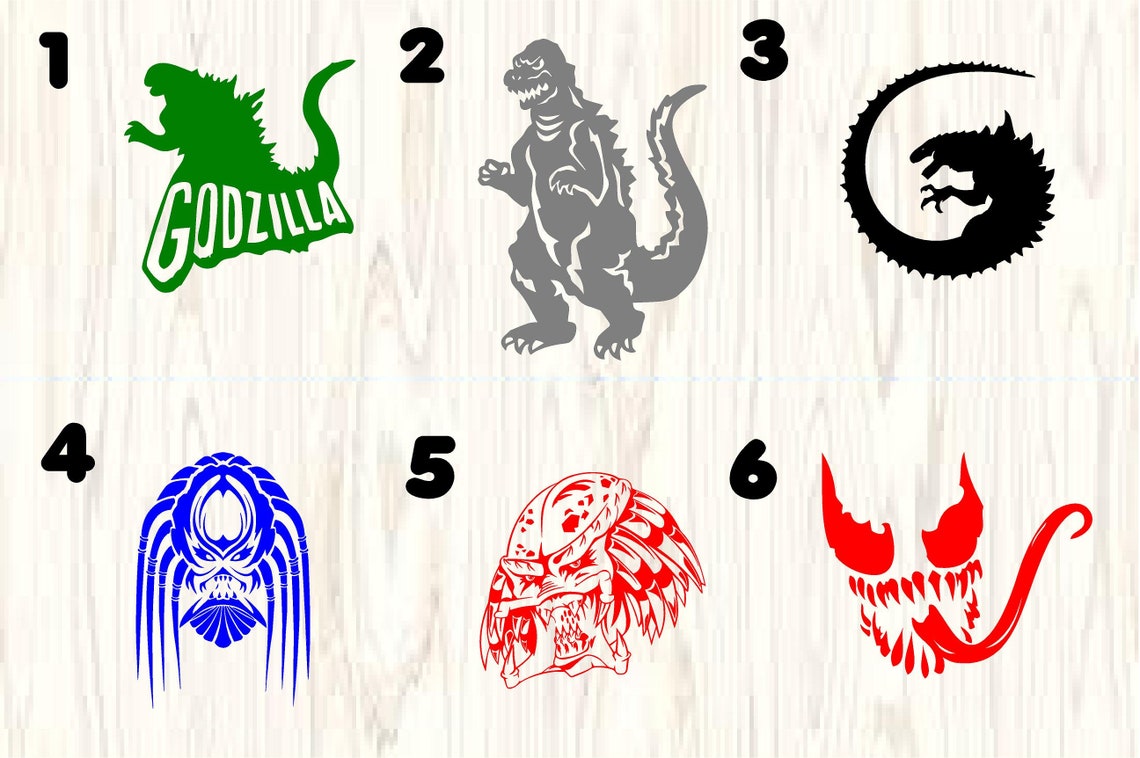 Godzilla Decals Predator Decals /vinyl Decal/kids Room/ Yeti - Etsy