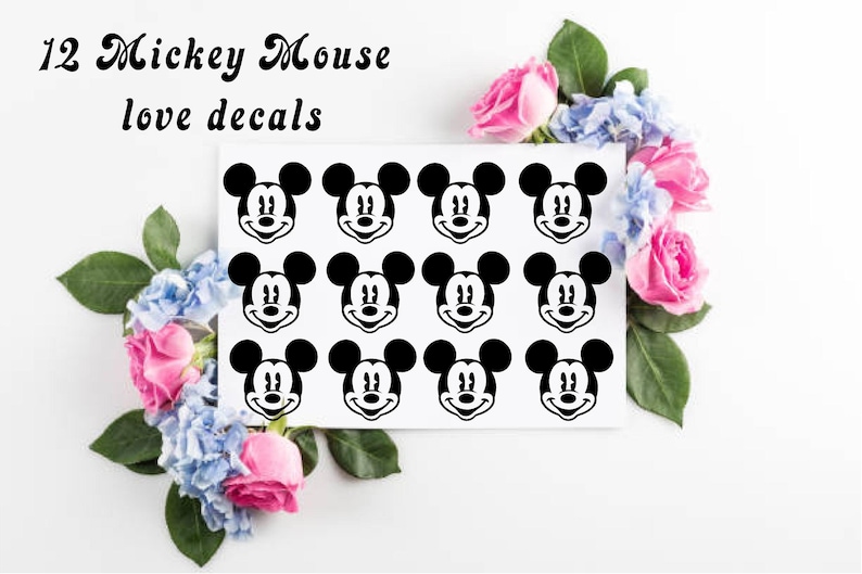 Disney Mickey Mouse Decals Set of 12 Vinyl Decals Super - Etsy