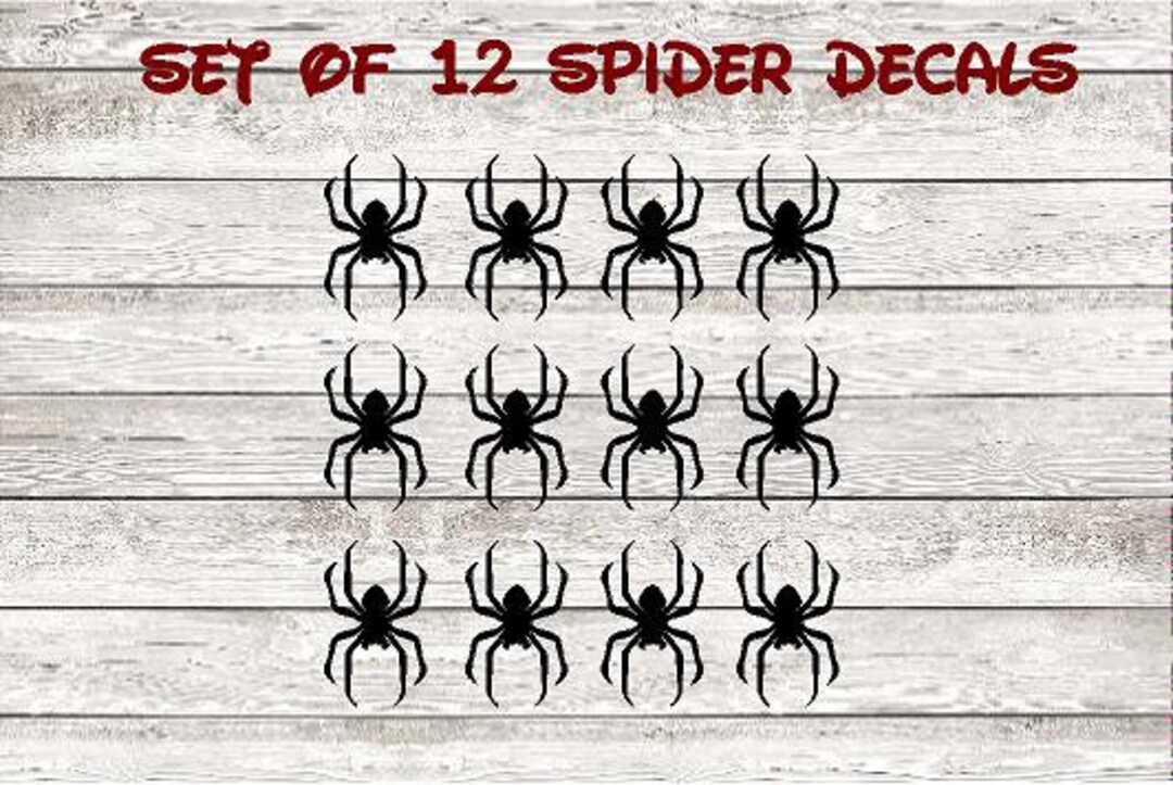 Spider- Set of 12 Vinyl Decals- Ornament Decals!! DIY - Etsy