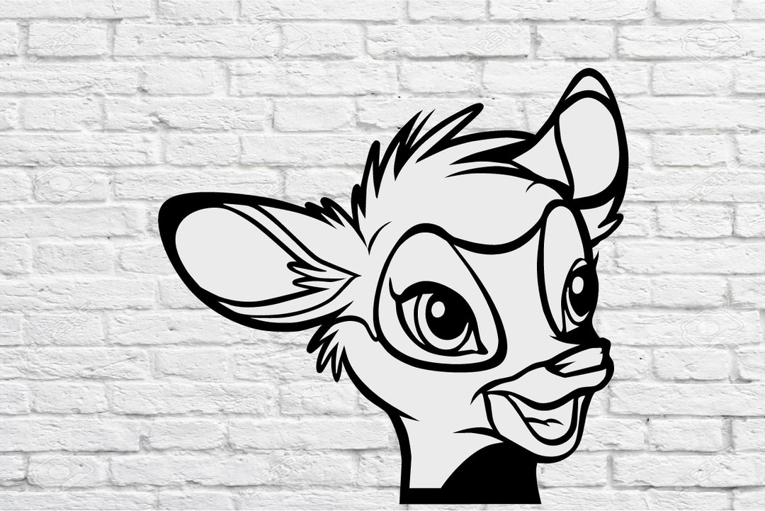 Bambi Decal -outline Vinyl Decal/kids Room/ Yeti Decal/ Glass Block ...