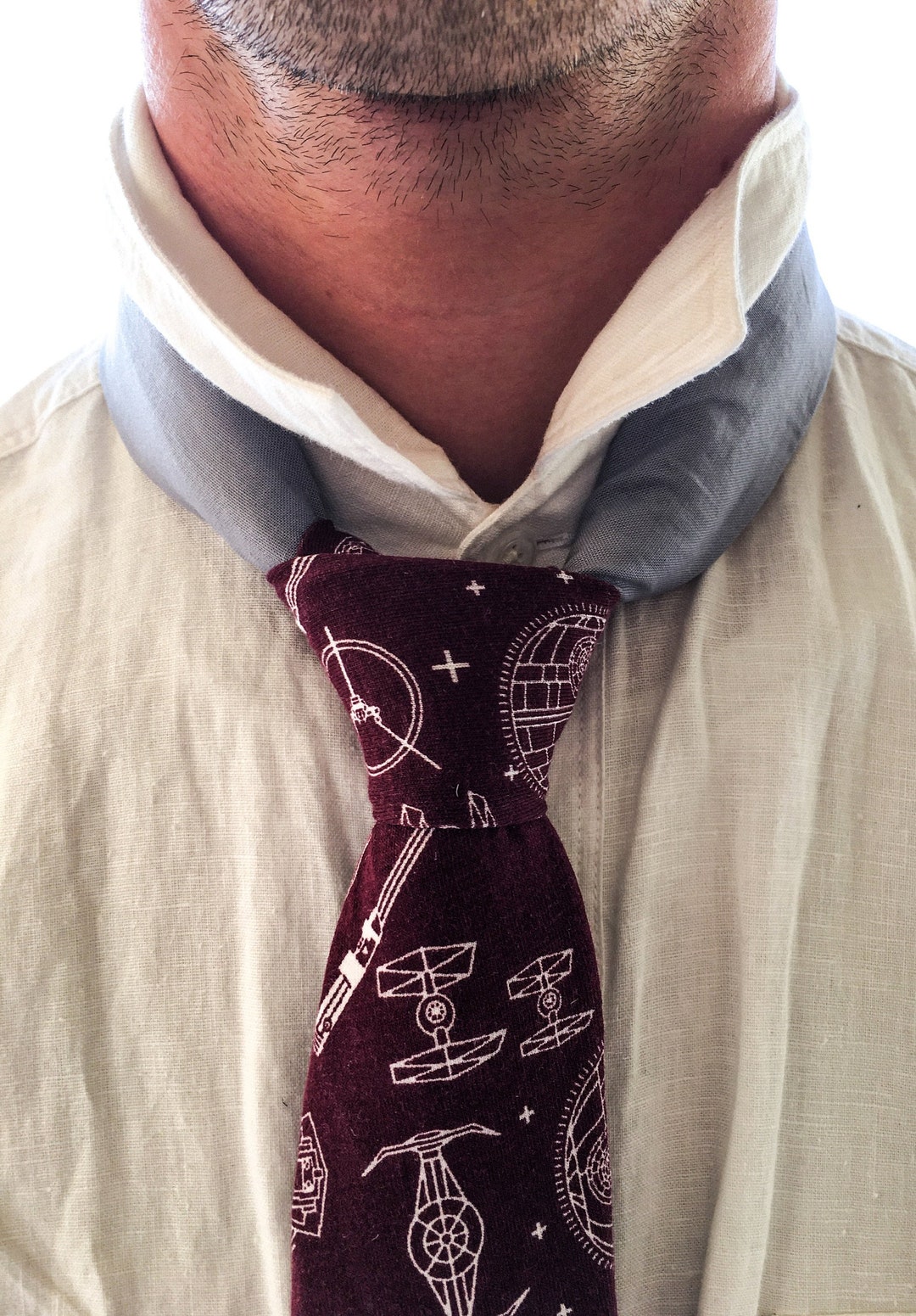 Starwars With Grey Two Tone Tie - Etsy