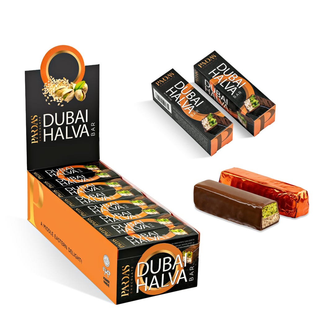 Dubai Halva Chocolate Bar 16 Pc Pack | Dairy Free Sesame Halva | Kosher ...