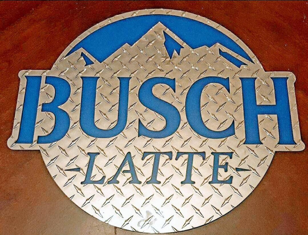 Busch Latte Diamond Plate Sign - Etsy