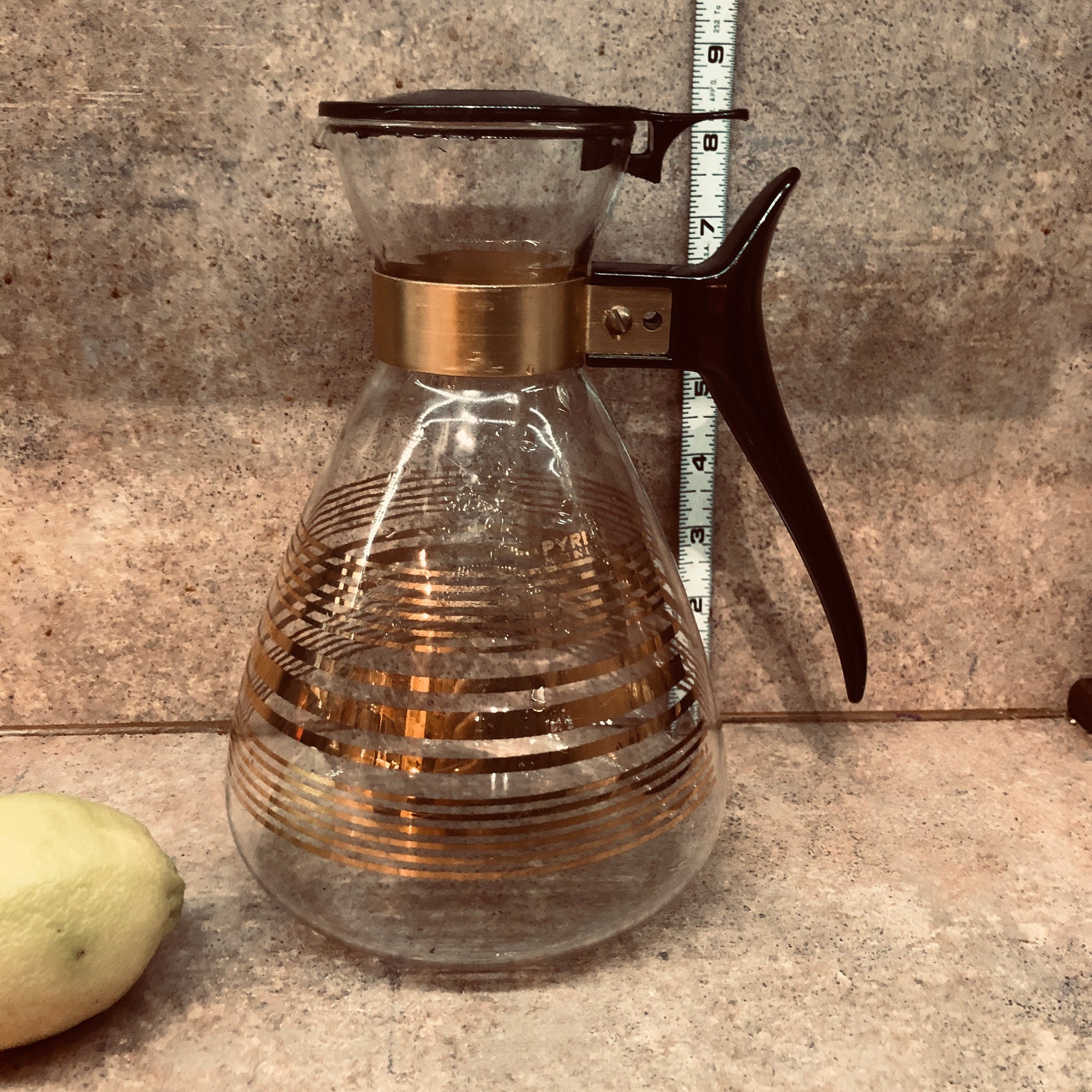 Mid century vintage Pyrex tea pitcher carafe with stripped | Etsy