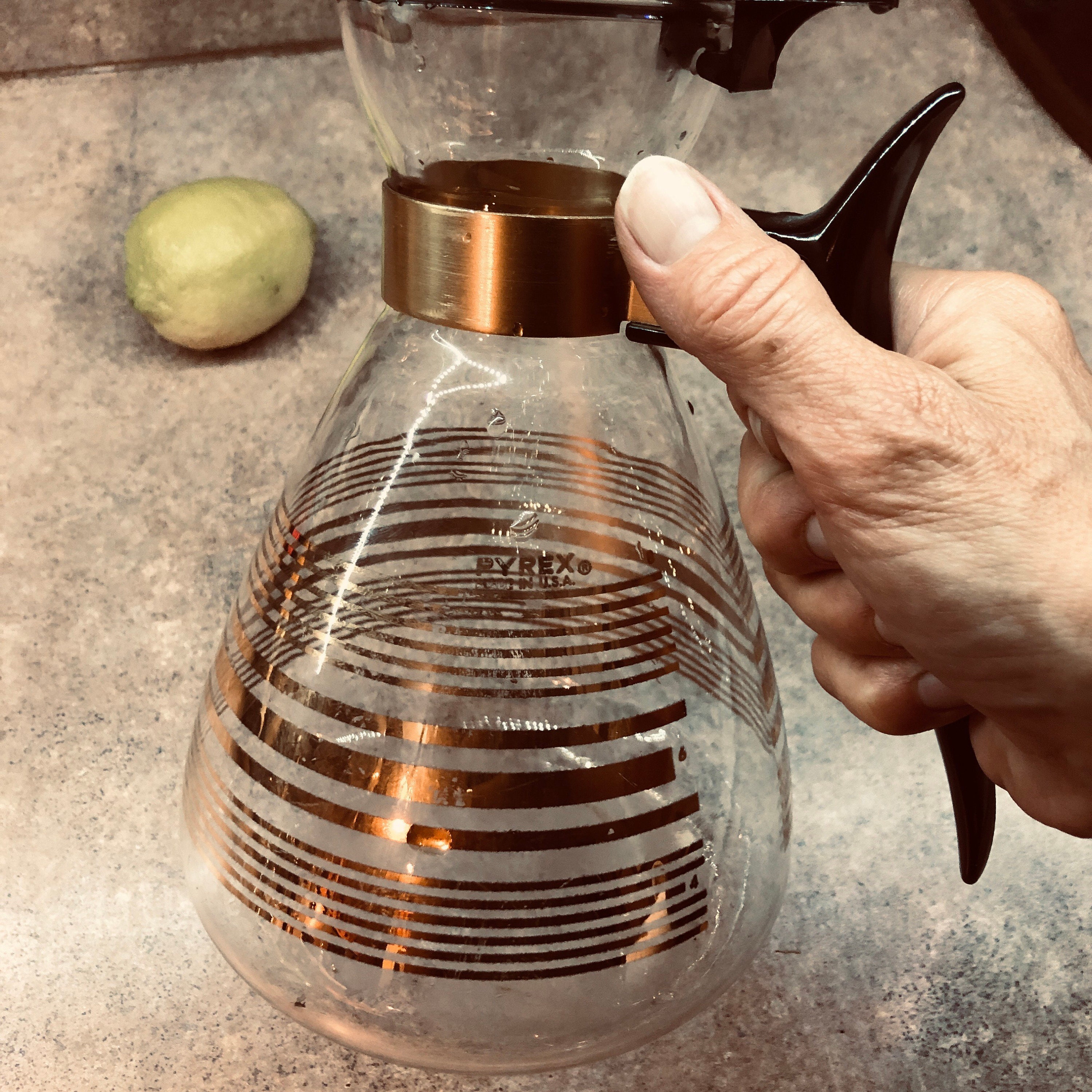 Mid century vintage Pyrex tea pitcher carafe with stripped | Etsy