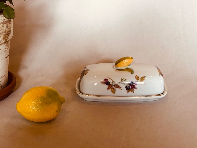 Royal Worcester Evesham Gold Covered Butter Dish - Etsy