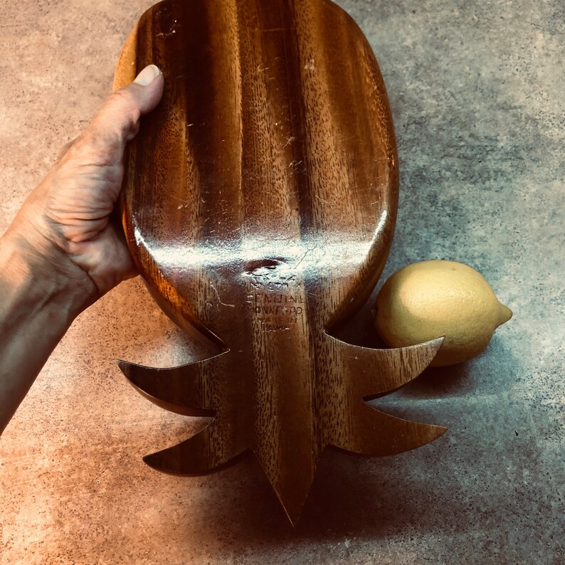 Vintage Monkey Pod Pineapple Tidbit Bowl With Toothpick - Etsy