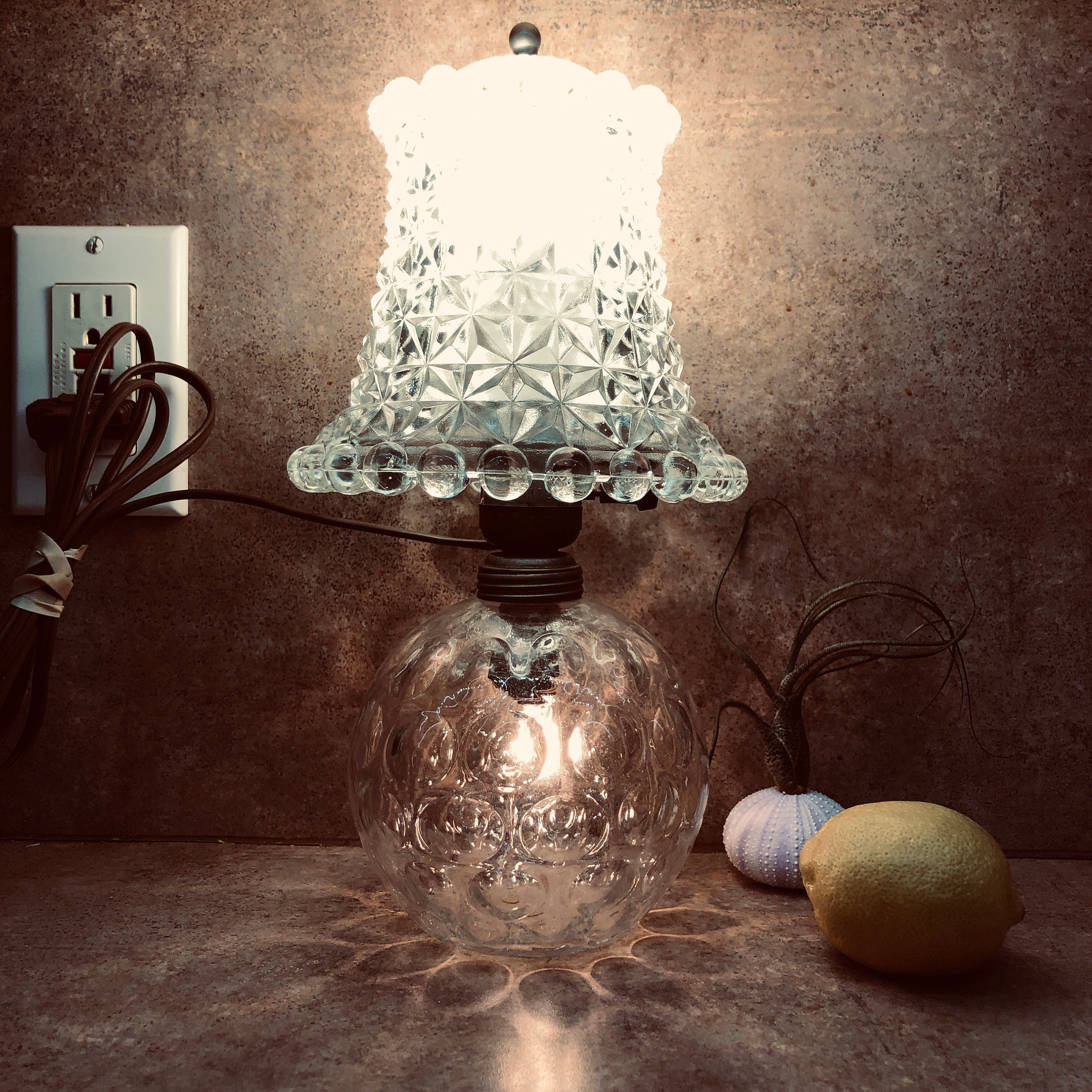 Accent Lamps Vintage Crystal Lead Glass Wall Lamp Vintage Bedside Lamp ...